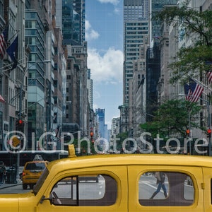 Superhero Digital Backdrop, Yellow Taxi in New York City Street ...