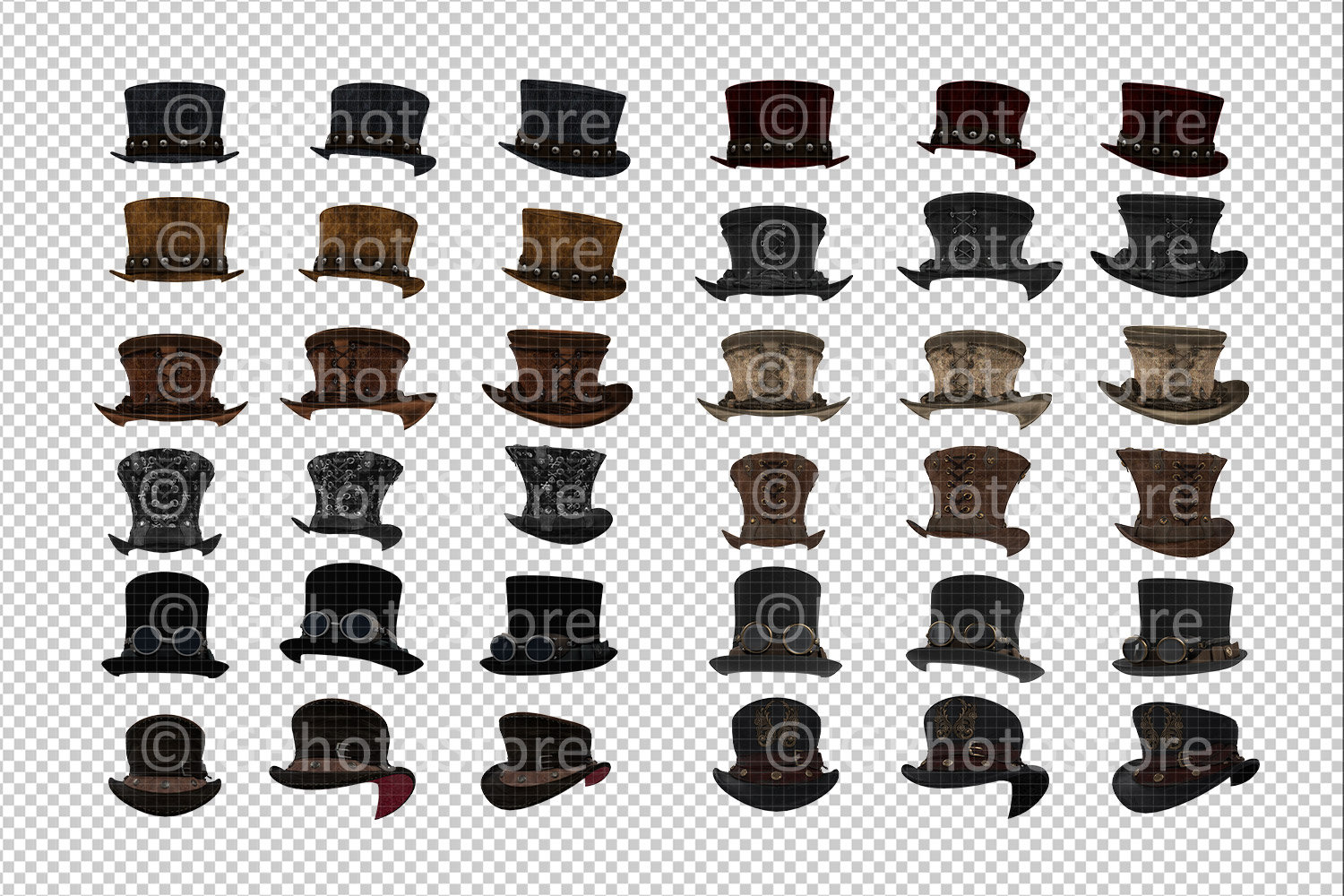 Steampunk Hat Digital Overlays Steampunk Costume Overlay | Etsy