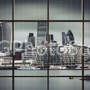Virtual Business Meeting Backgrounds, City View Through Office Window ...