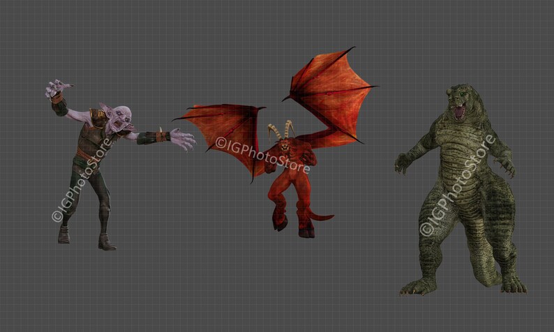 Fantasy Monster Digital Overlays Transparent PNG Beast - Etsy