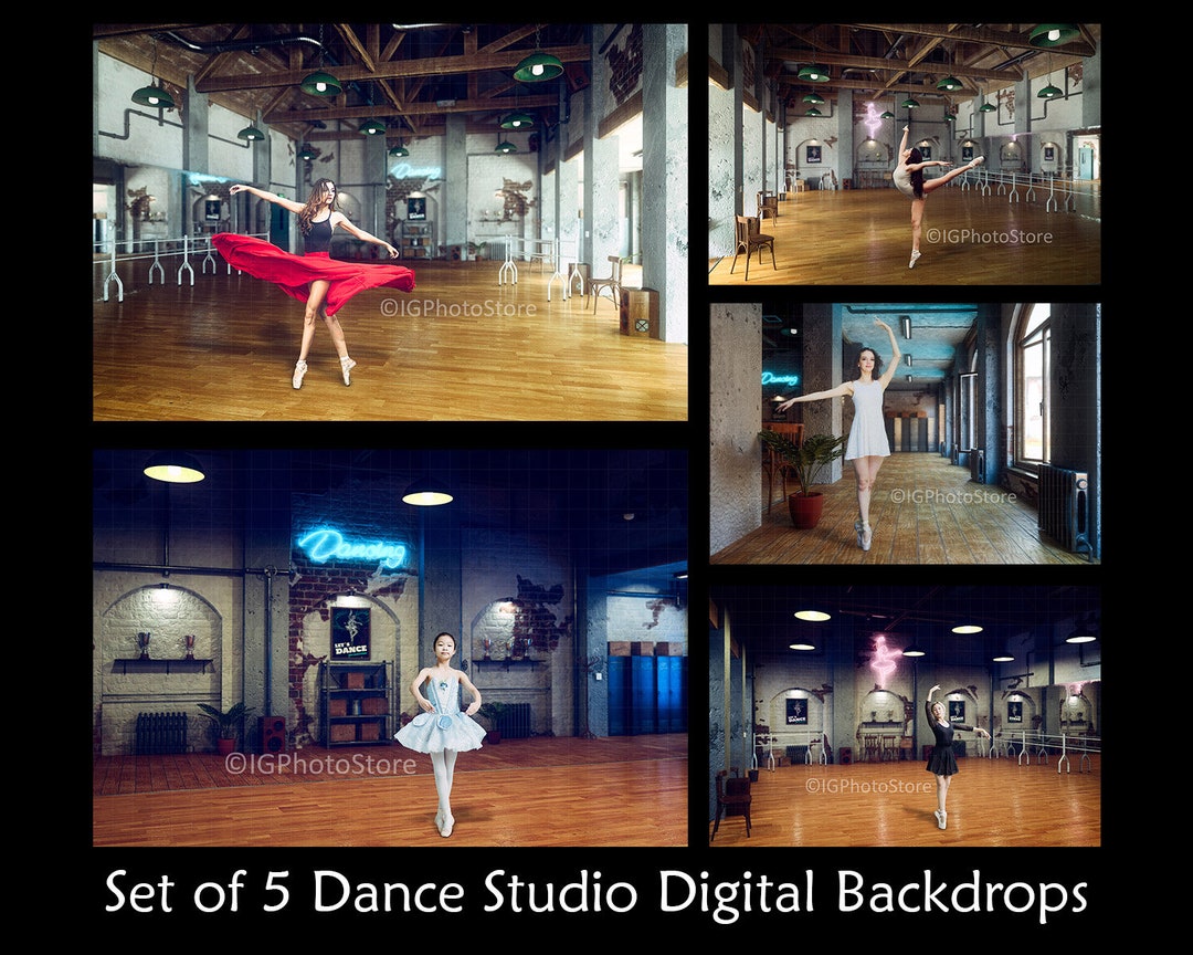 5 Dance Studio Digital Backdrops Dance School Background - Etsy