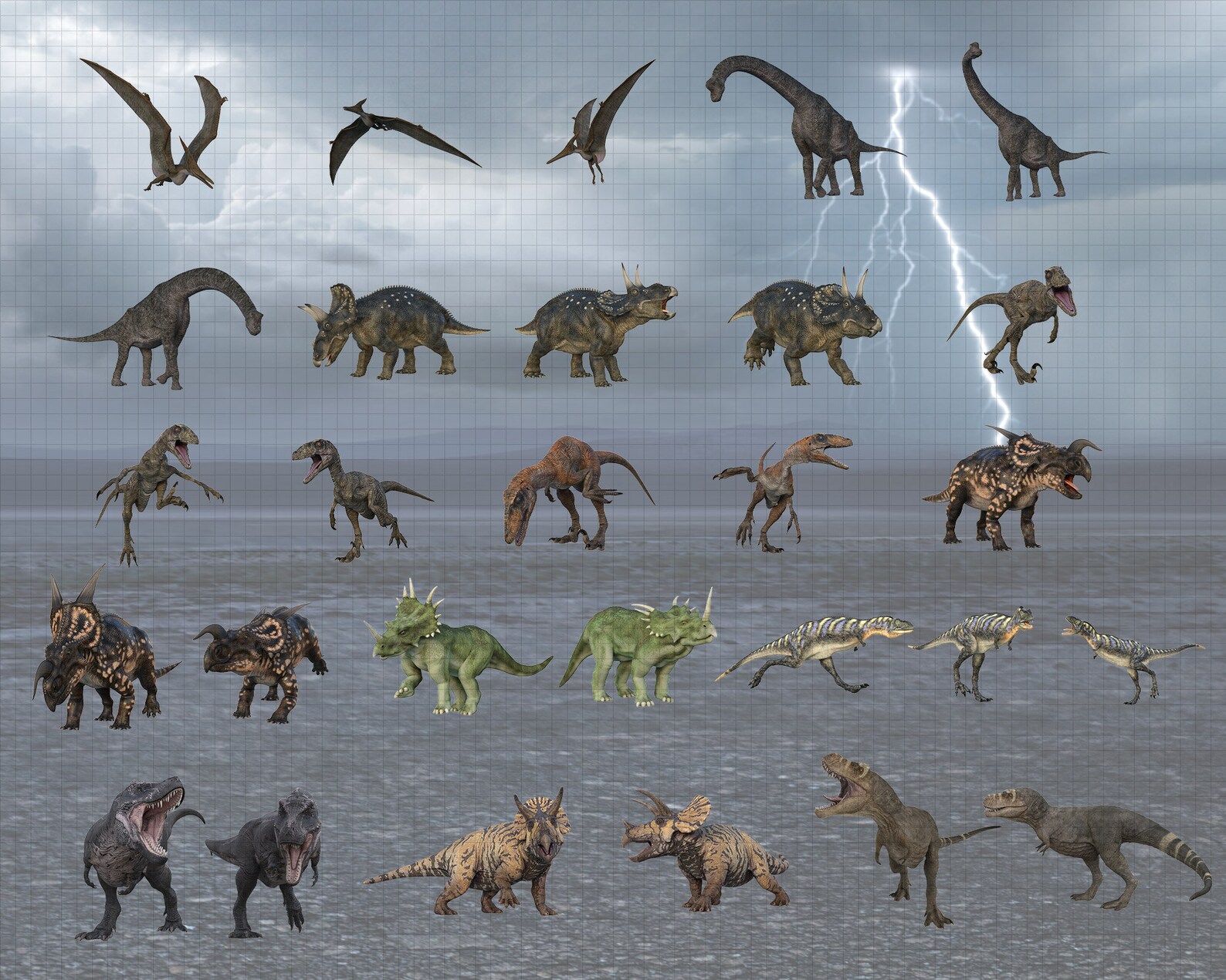 28 Dinosaur Digital Overlays, Dinosaurs PNG Clipart, T-rex, Triceratops ...