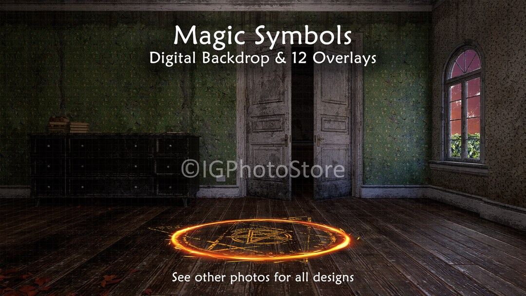 Magic Symbols Digital Backdrop & Overlays Bundle, Pentagram, Demon ...