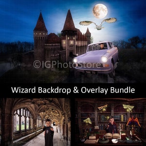 Wizard Digital Backdrop & Overlay Bundle, Digital Backgrounds, Bargain ...