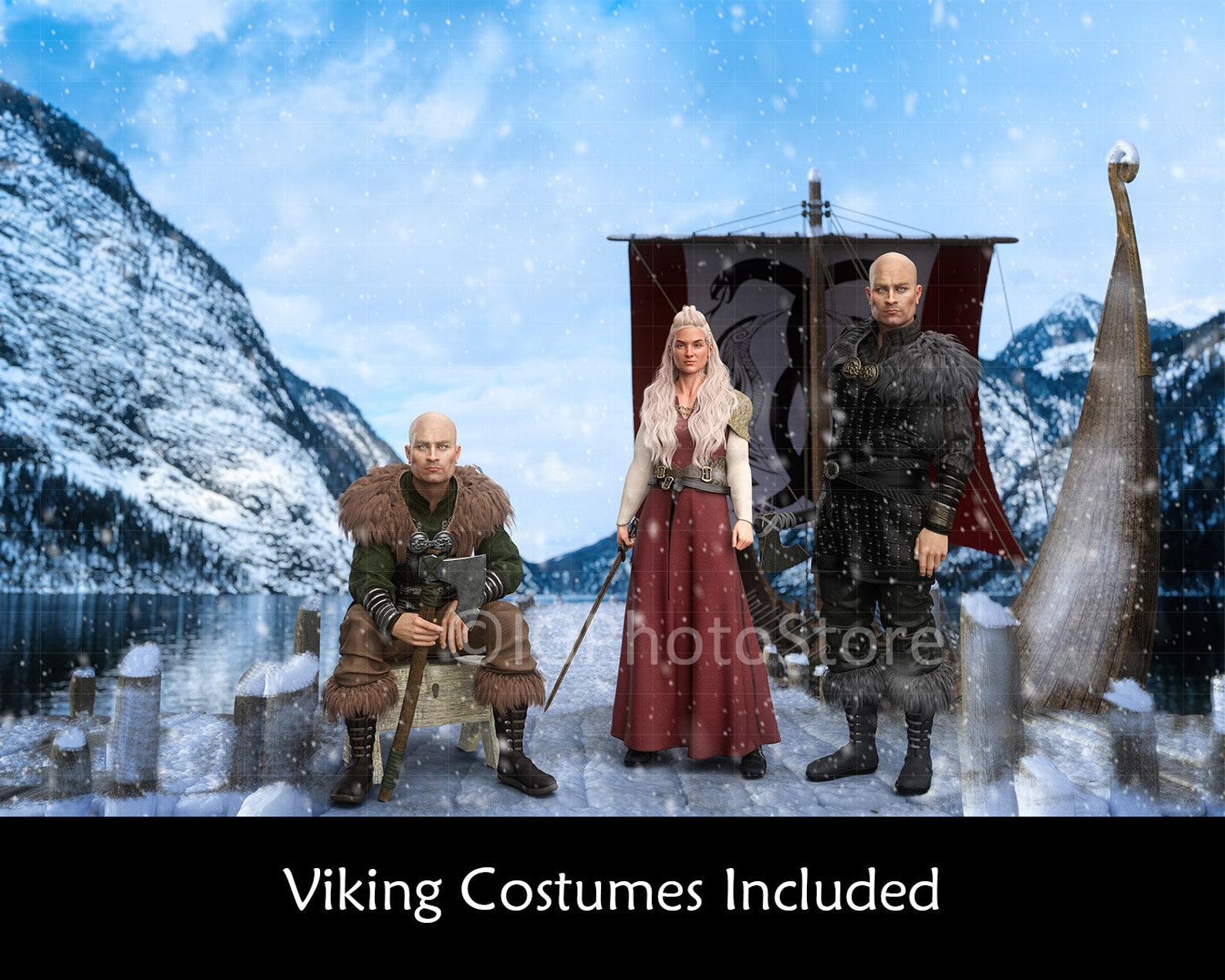 Viking Digital Backdrop With PNG Costumes Viking Cosplay - Etsy