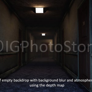 Haunted Hallway Digital Backdrop for Halloween, Floating Ghost Backdrop ...