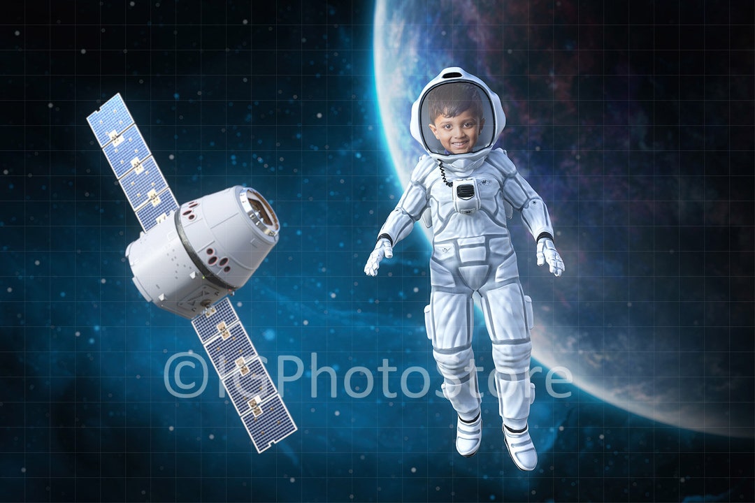 Astronaut in Space Digital Backdrop, Outer Space Background, Astronaut ...