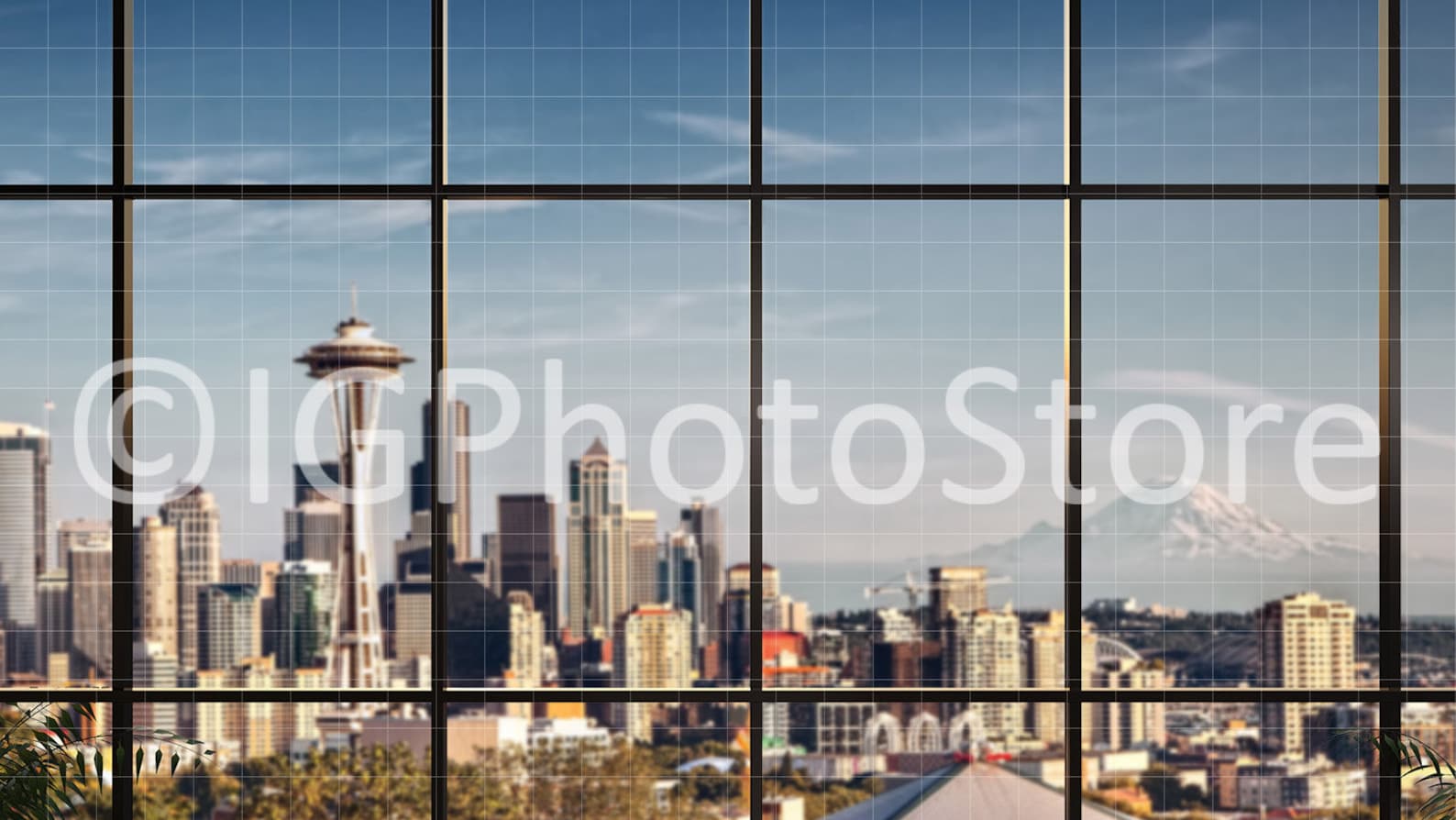 Virtual Business Meeting Backgrounds, City View Through Office Window ...
