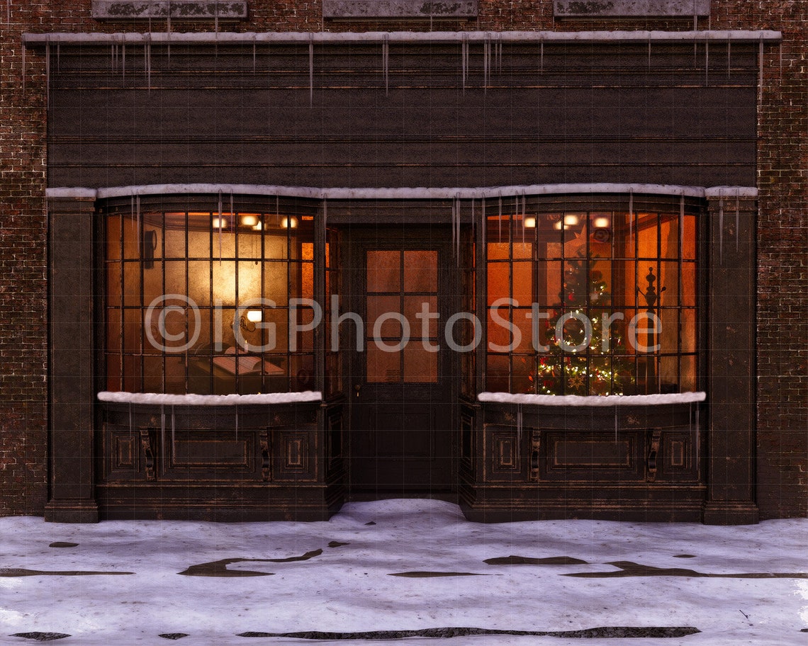 Christmas Shop Digital Background Family Portrait Backdrop - Etsy