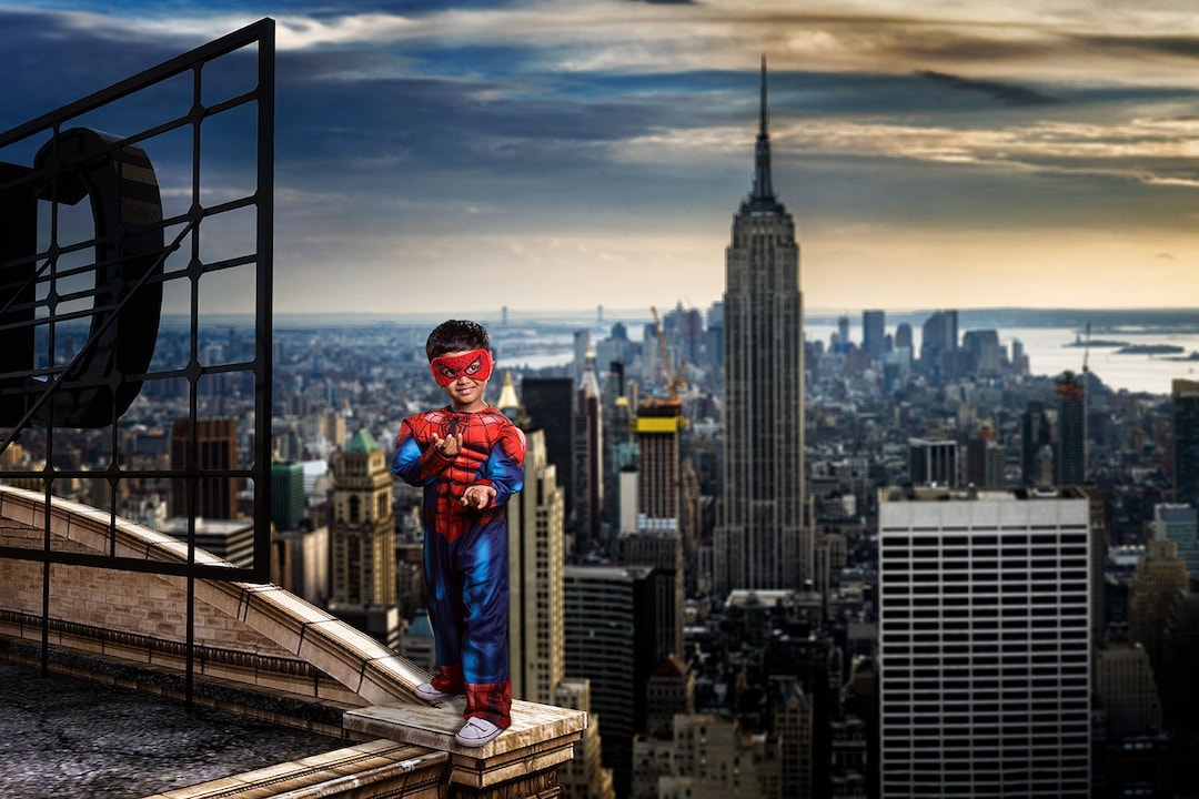 Superhero Digital Background, Digital Backdrop, Rooftop Cosplay ...