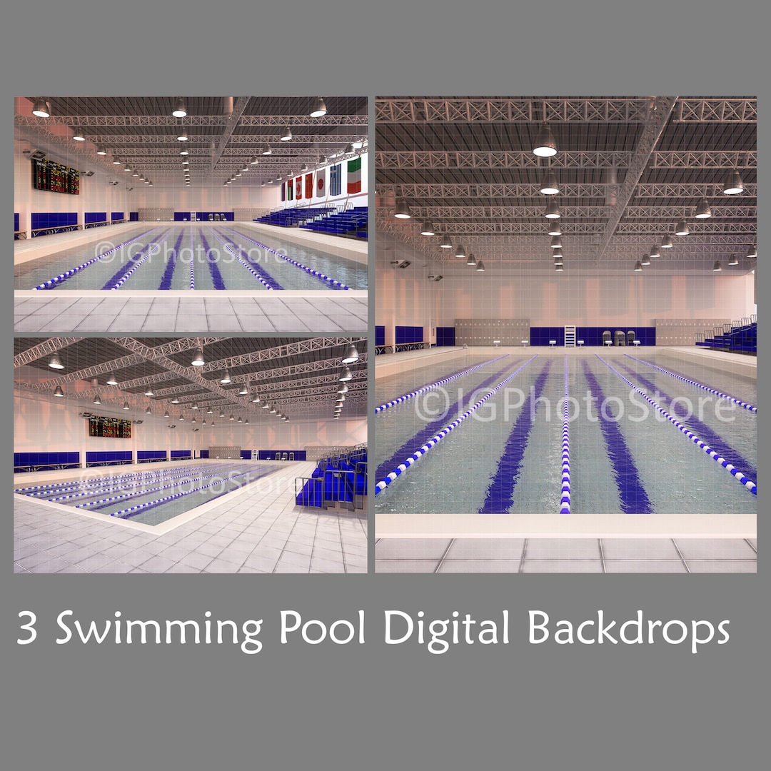Swimming Pool Digital Backdrops, Competition Swimming Pool Digital ...