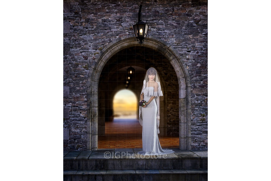 Portrait Digital Backdrop / Background, Medieval Archway Backdrop for ...