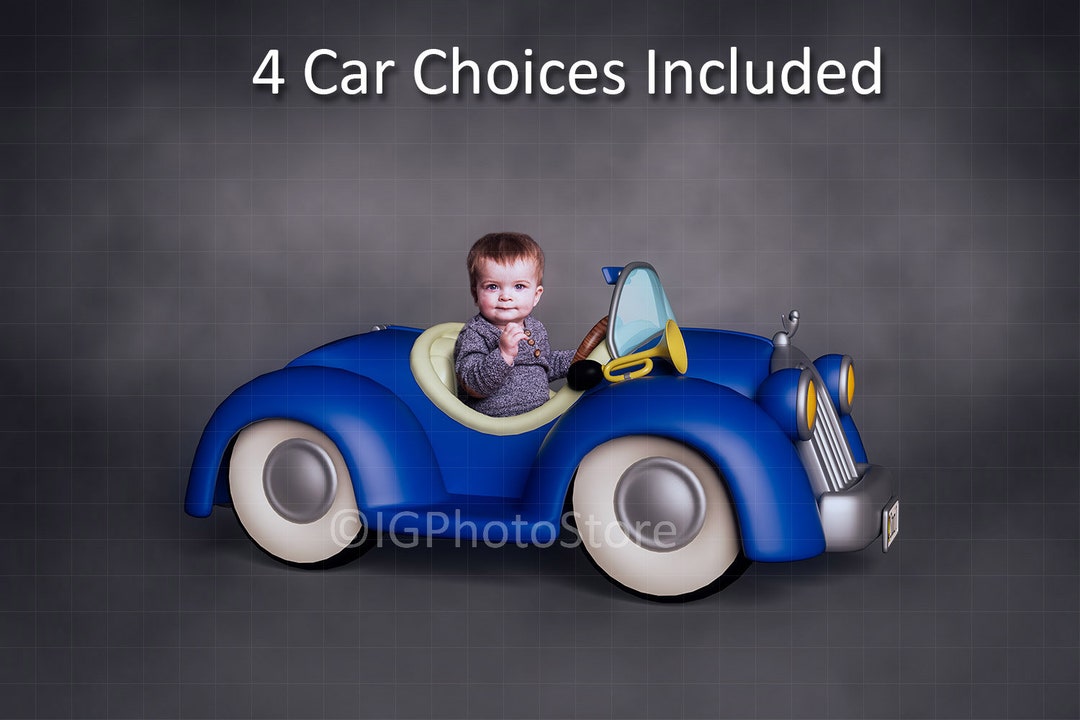 Toy Car Digital Backdrop, Toon Car Digital Background for Newborn, Baby ...