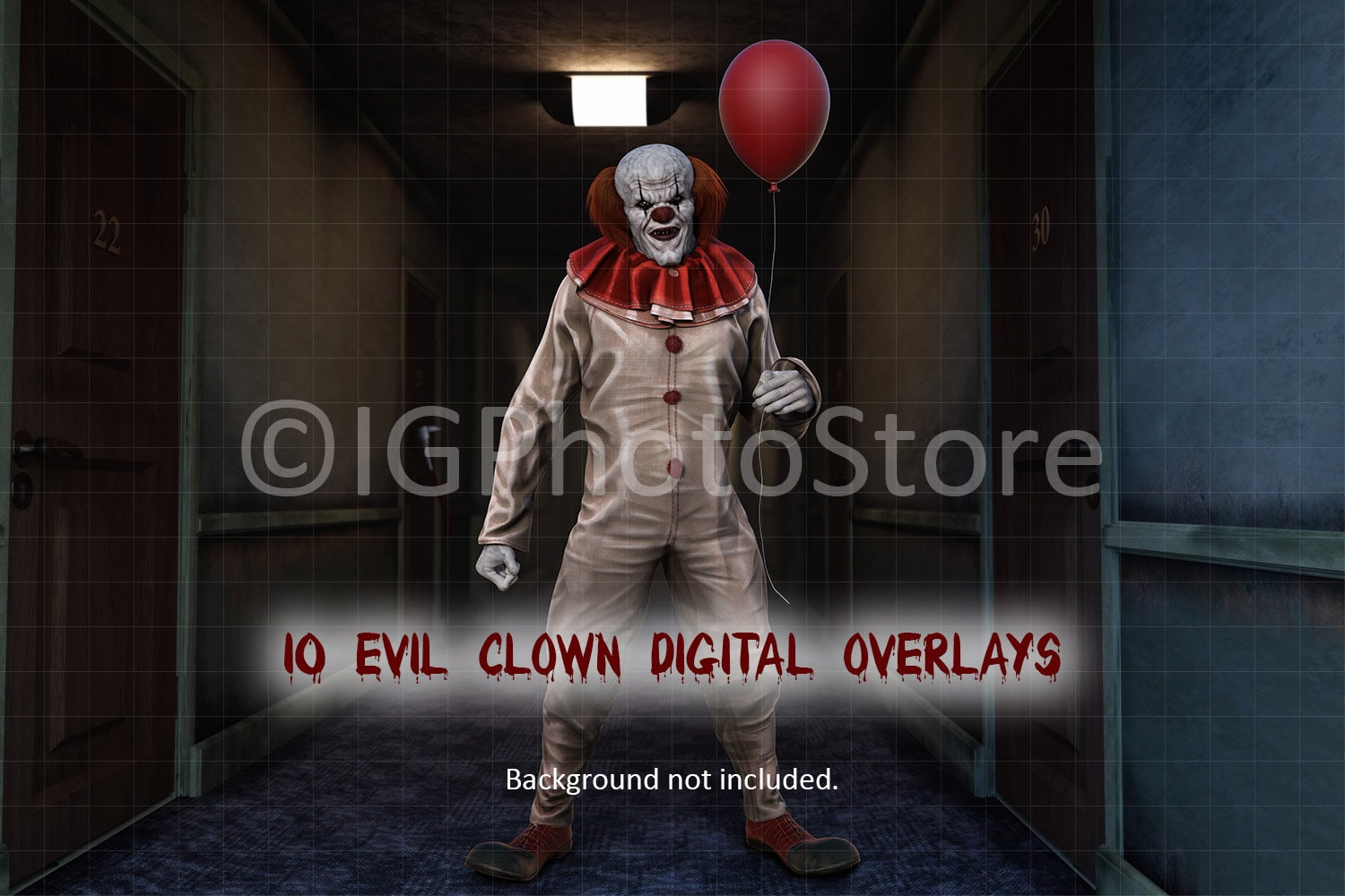 10 Evil Clown Overlays Halloween Overlay for Digital | Etsy