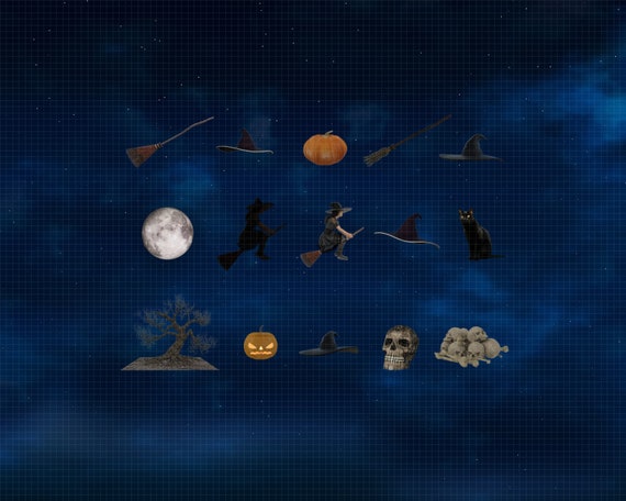 Spooky Overlays Broom Photoshop Overlays Witches Hat Halloween Overlays ...