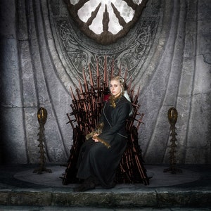 Iron Throne Digital Backdrop, Medieval Fantasy Throne Room Digital ...