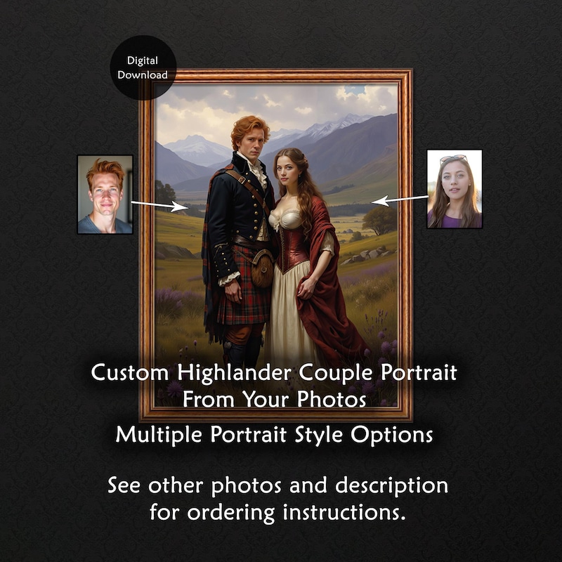 Couples Scottish Portrait - Etsy