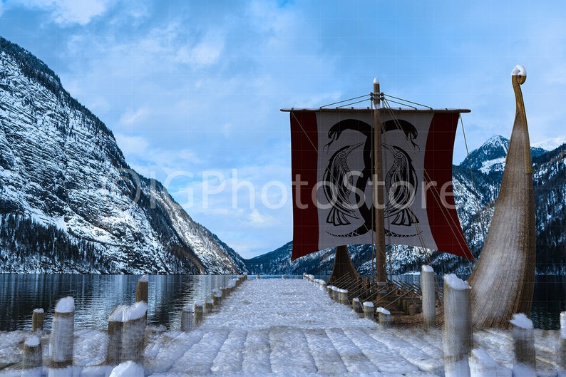 Viking Digital Backdrop With PNG Costumes, Viking Cosplay Portrait ...