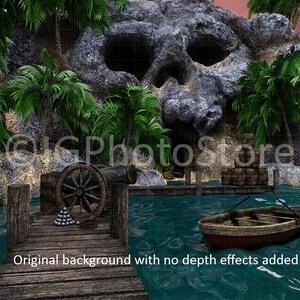 Pirate Digital Backdrop, Pirate Cove Digital Background With Pirate ...