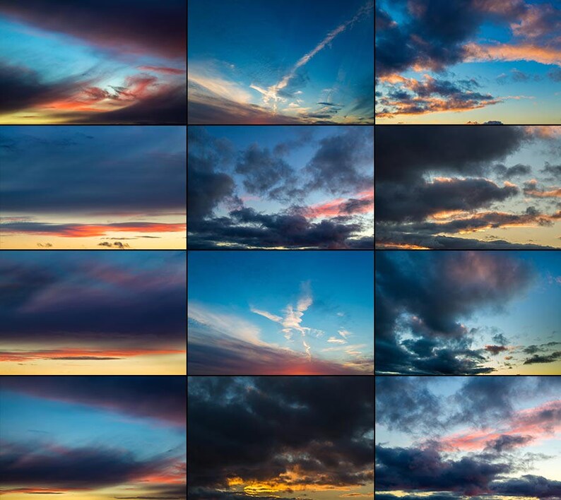 25 Dramatic Sunset Skies, Sunset Sky Overlays, Replacement Sky ...
