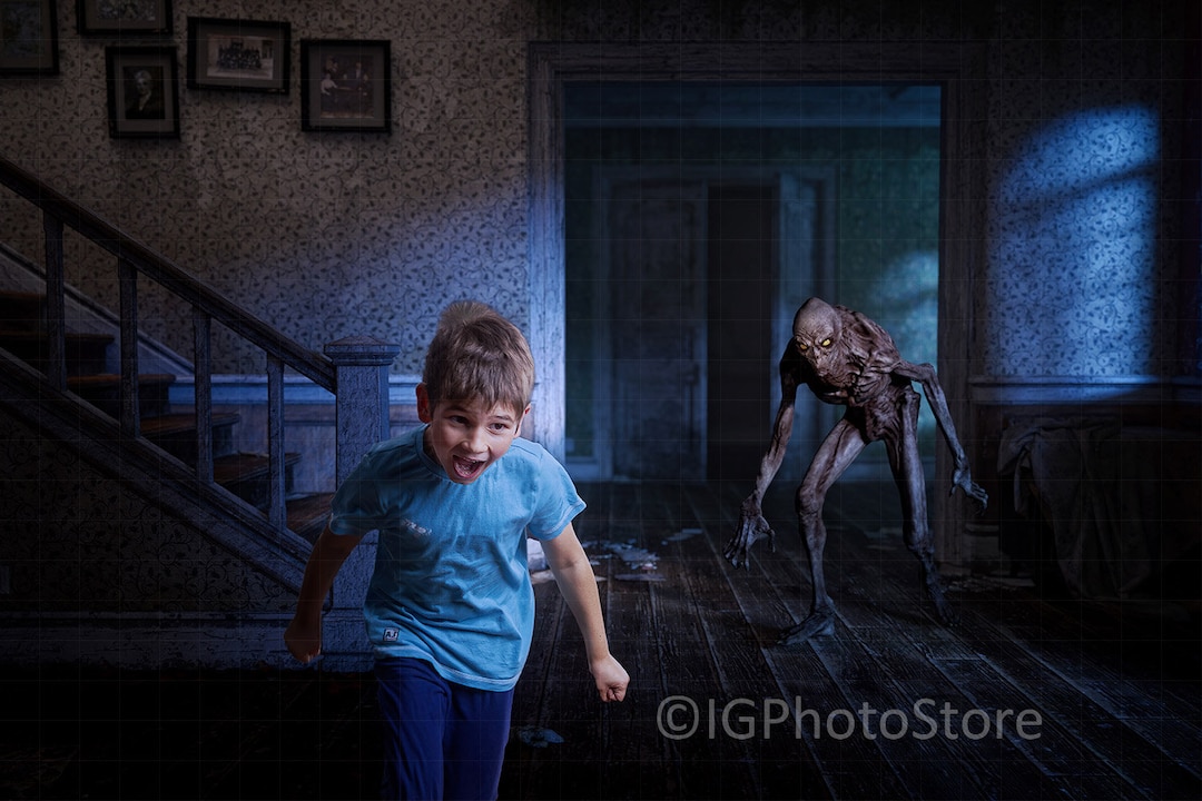 The Boogeyman, Halloween Digital Backdrop, Horror Digital Background ...