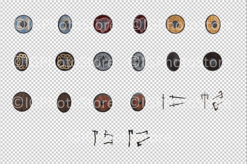 Viking Shield & Weapon Digital Overlays Medieval Weapons PNG - Etsy