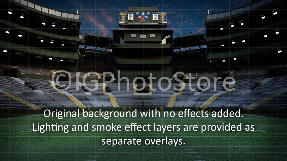 American Football Stadium Layered Digital Backdrop, Football Field ...
