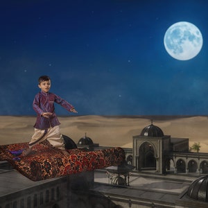 Magic Carpet and Genie Lamp Digital Backdrop for Composite Photography ...