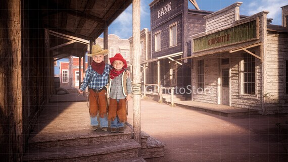 Wild West Digital Background / Backdrop Old Western Street - Etsy UK