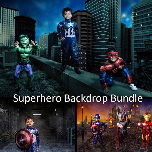Super Hero Digital Backdrops - Etsy