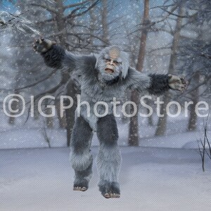 Yeti Digital Overlays, Transparent PNG Yetis, Yeti Clipart, Abominable ...