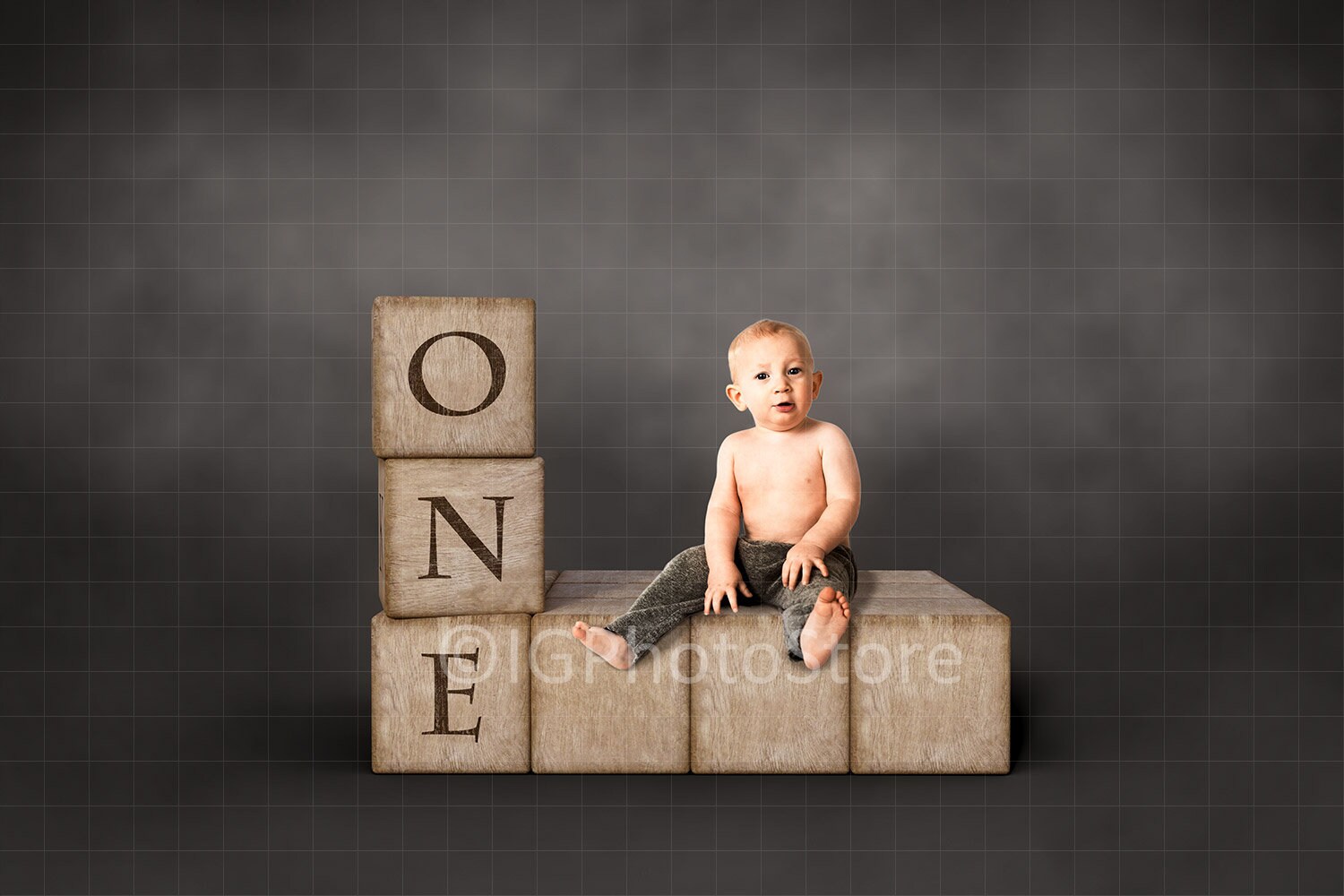 First Birthday Digital Backdrop, One Year Digital Background, 12 Months ...