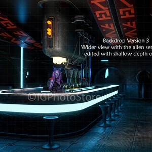 Alien Sci-fi Bar Digital Backdrop, Futuristic Cyberpunk Cosplay Photo ...