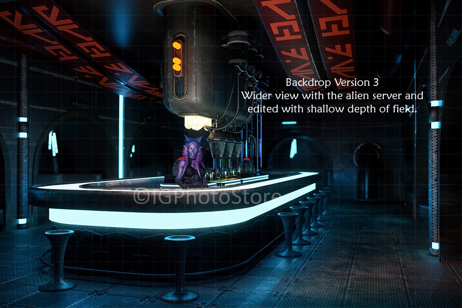 Alien Sci-fi Bar Digital Backdrop Futuristic Cyberpunk | Etsy