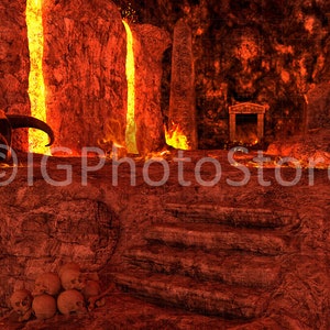 Hellscape Digital Backdrop for Cosplay Composite Photography, Burning ...