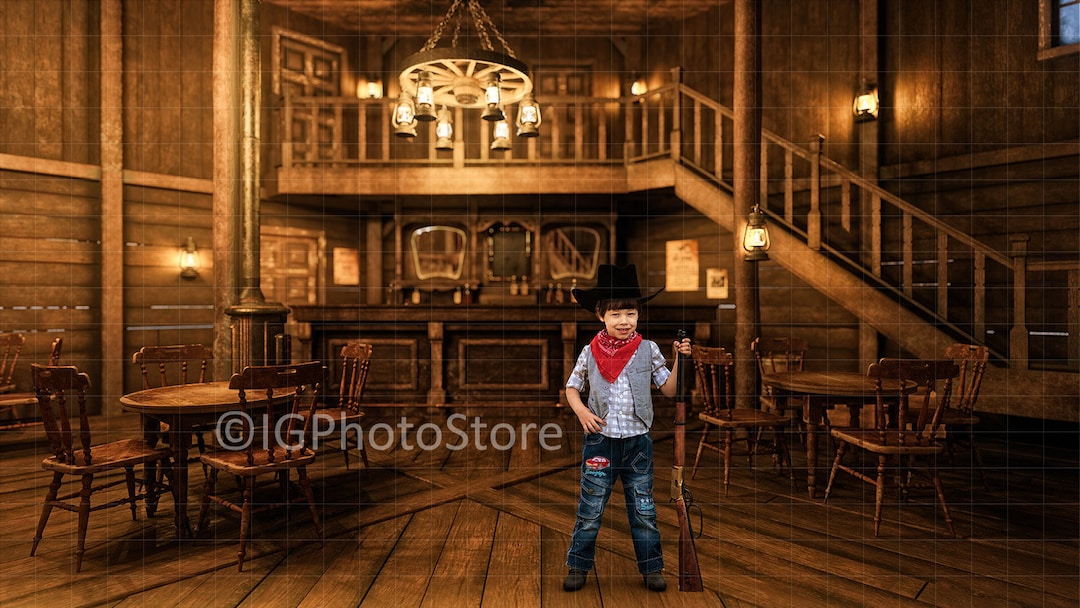 Western Saloon Digital Backdrop, Old Time Western Portrait Background ...