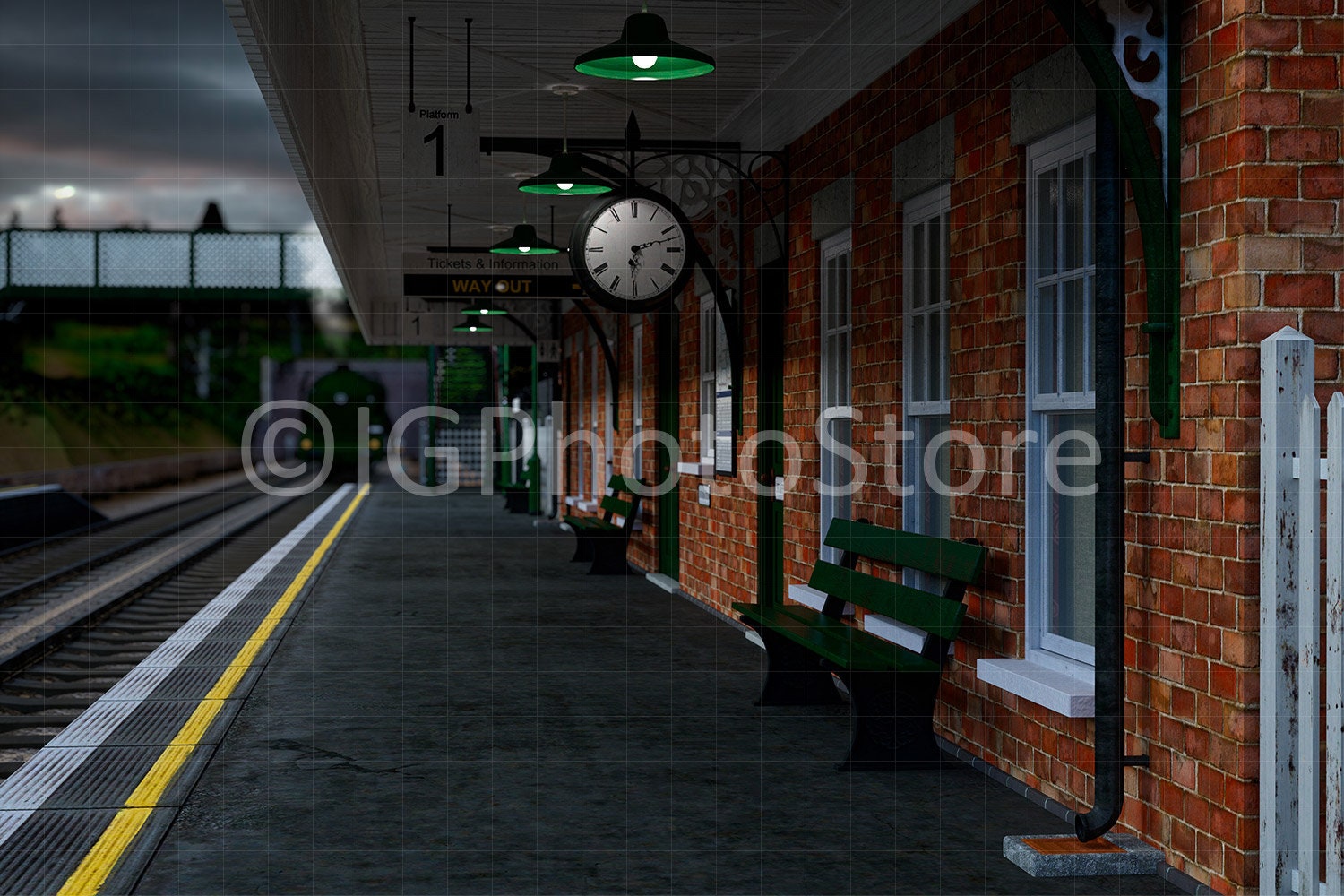 Vintage Railway Station Digital Backdrop Steam Train Digital - Etsy