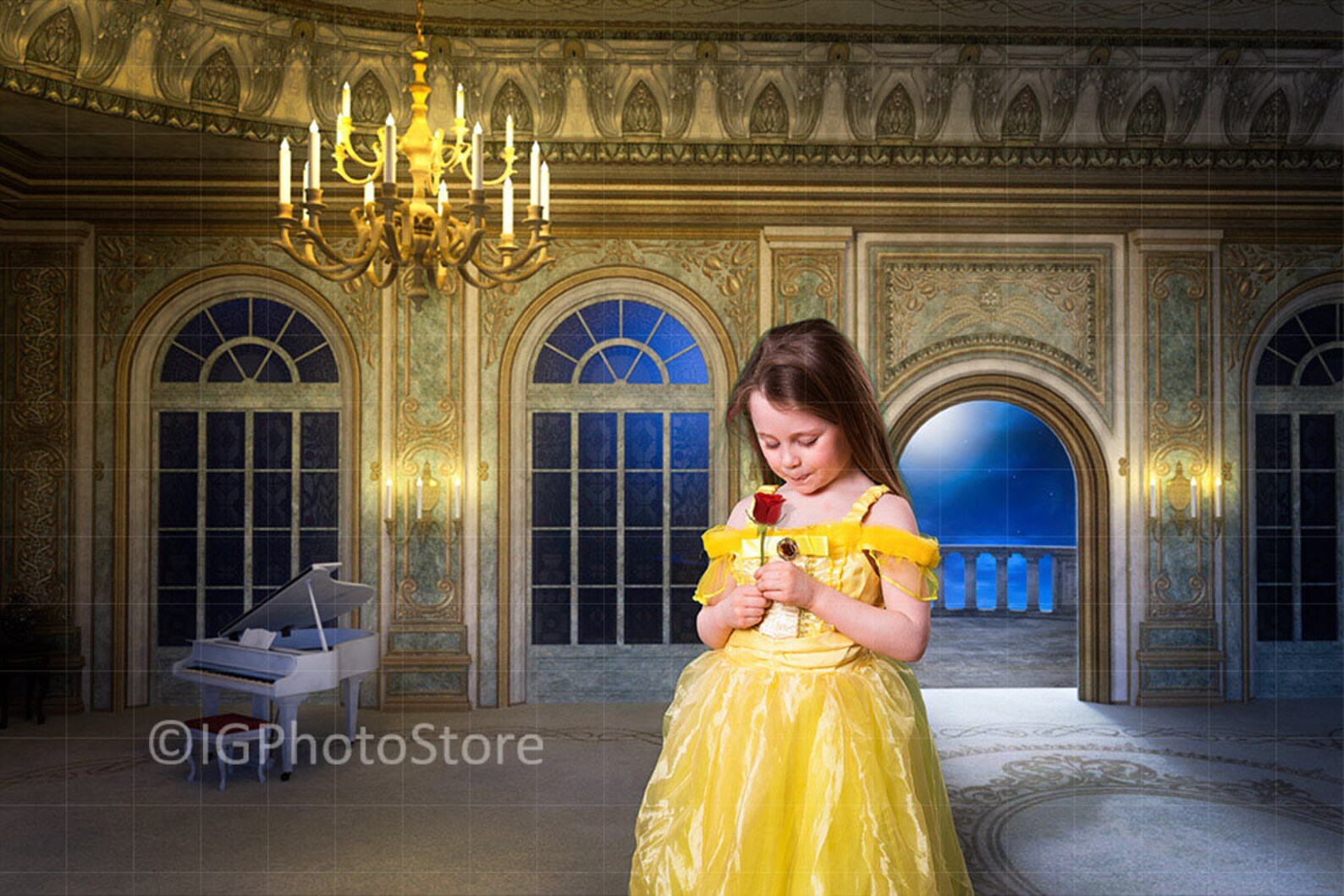 Beauty Backdrop, Belle and the Beast Background, Ballroom Digital ...