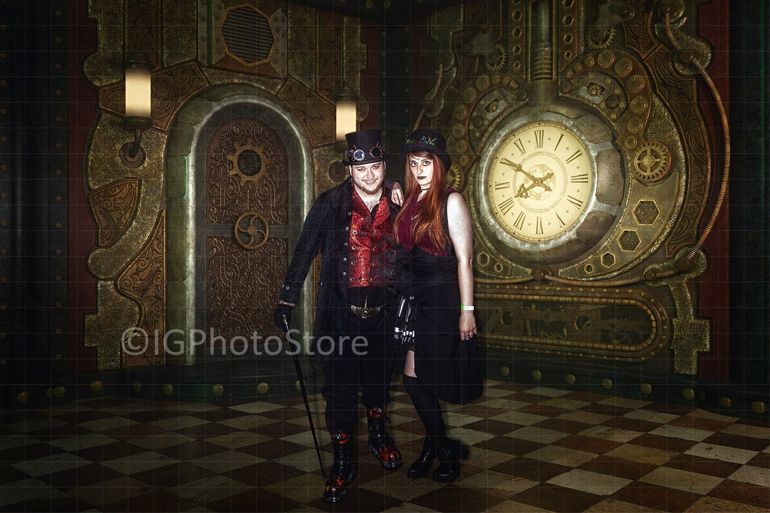 Steampunk Digital Backdrop, Steampunk Cosplay Background, Portrait ...