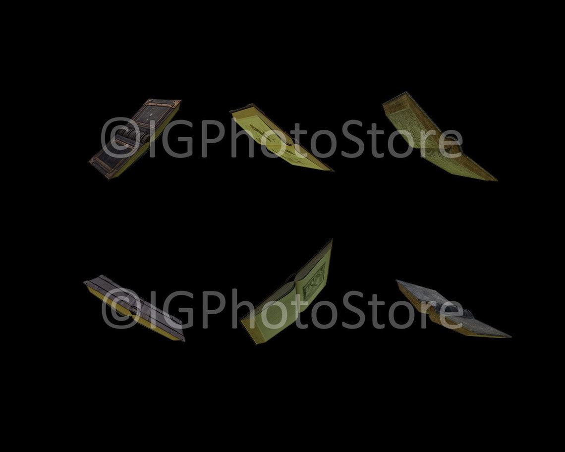 Flying Book Overlays Transparent PNG Books Digital - Etsy