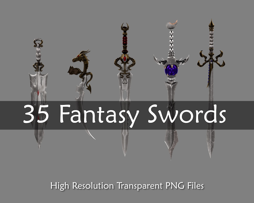 Fantasy Sword Digital Overlays Medieval Weapons PNG Clipart - Etsy UK
