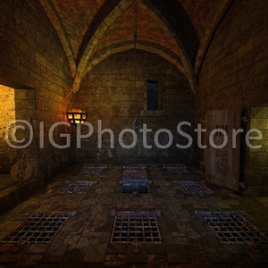 Dungeon Cage Backdrop, Digital Backdrops, Fantasy Cosplay Background ...