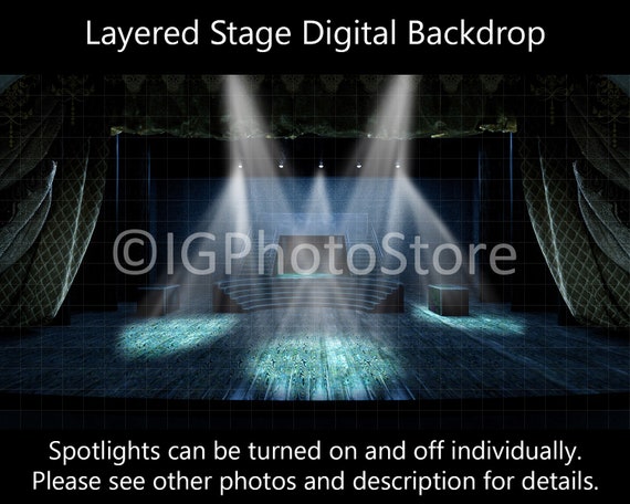 Concert Stage Layered Digital Backdrop Theatre Stage With - Etsy