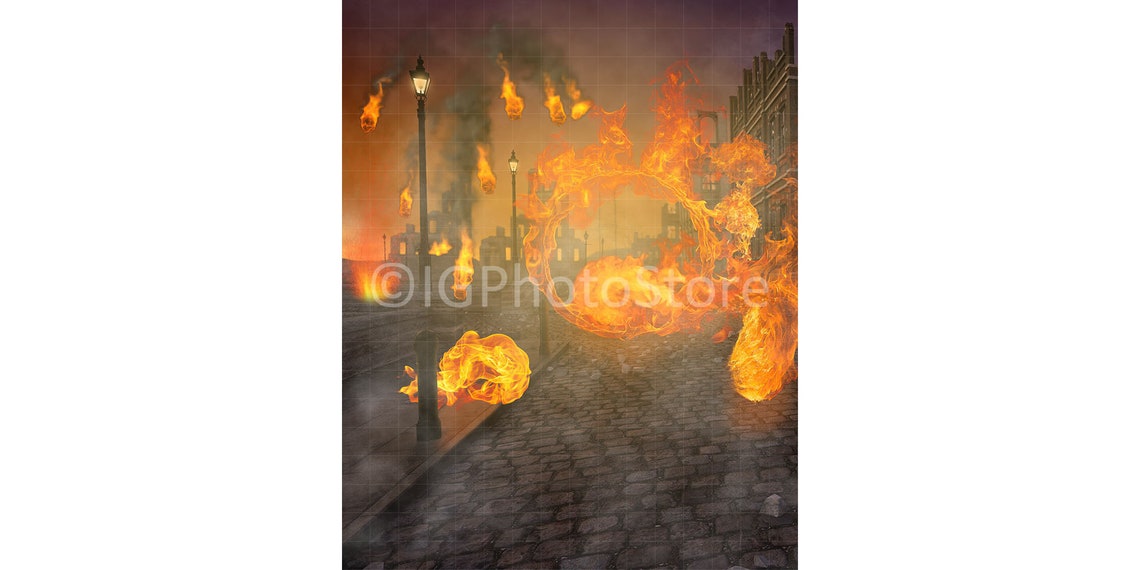 Fire Digital Backdrop for Cosplay Composite Photos Superhero | Etsy