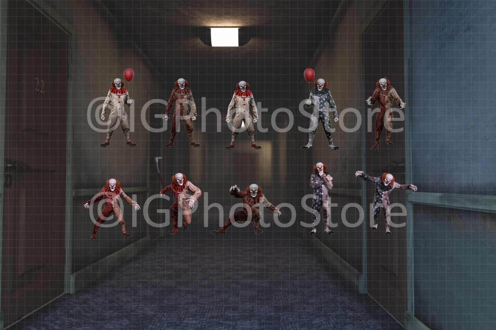 10 Evil Clown Overlays Halloween Overlay for Digital - Etsy