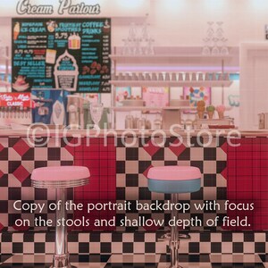 Vintage Ice Cream Parlour Digital Backdrop, 1950s Vintage Digital ...