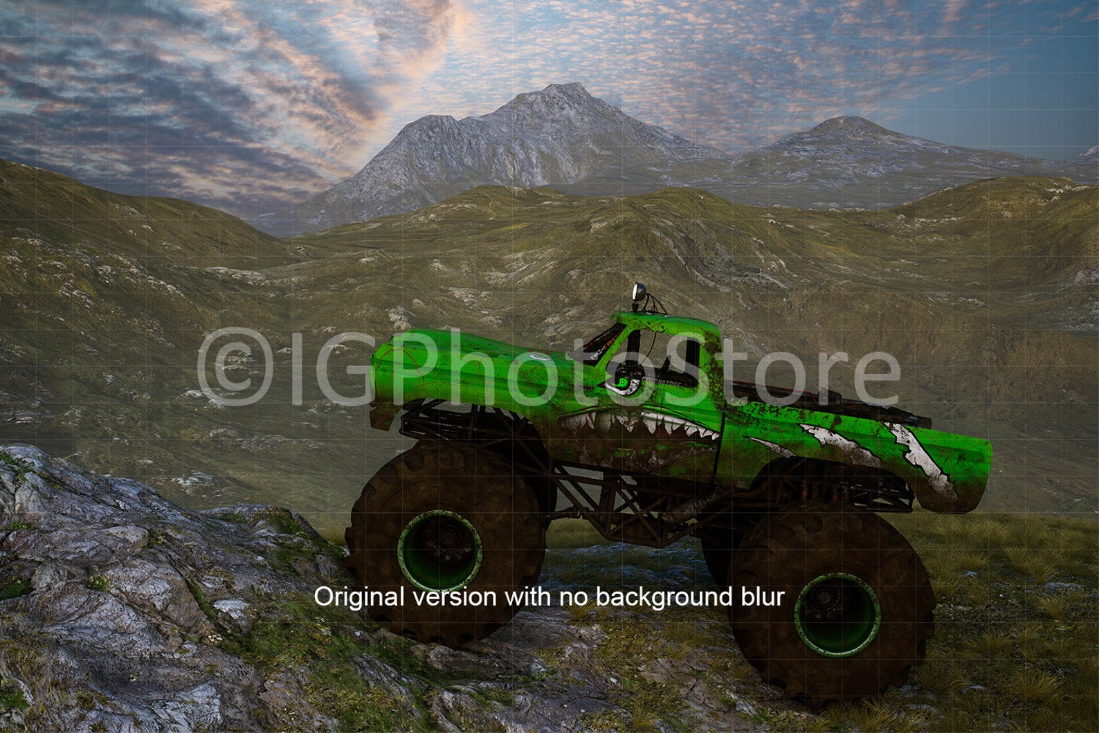 Monster Truck Digital Backdrop off Road Truck in Mountains - Etsy