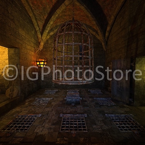 Dungeon Cage Backdrop, Digital Backdrops, Fantasy Cosplay Background ...