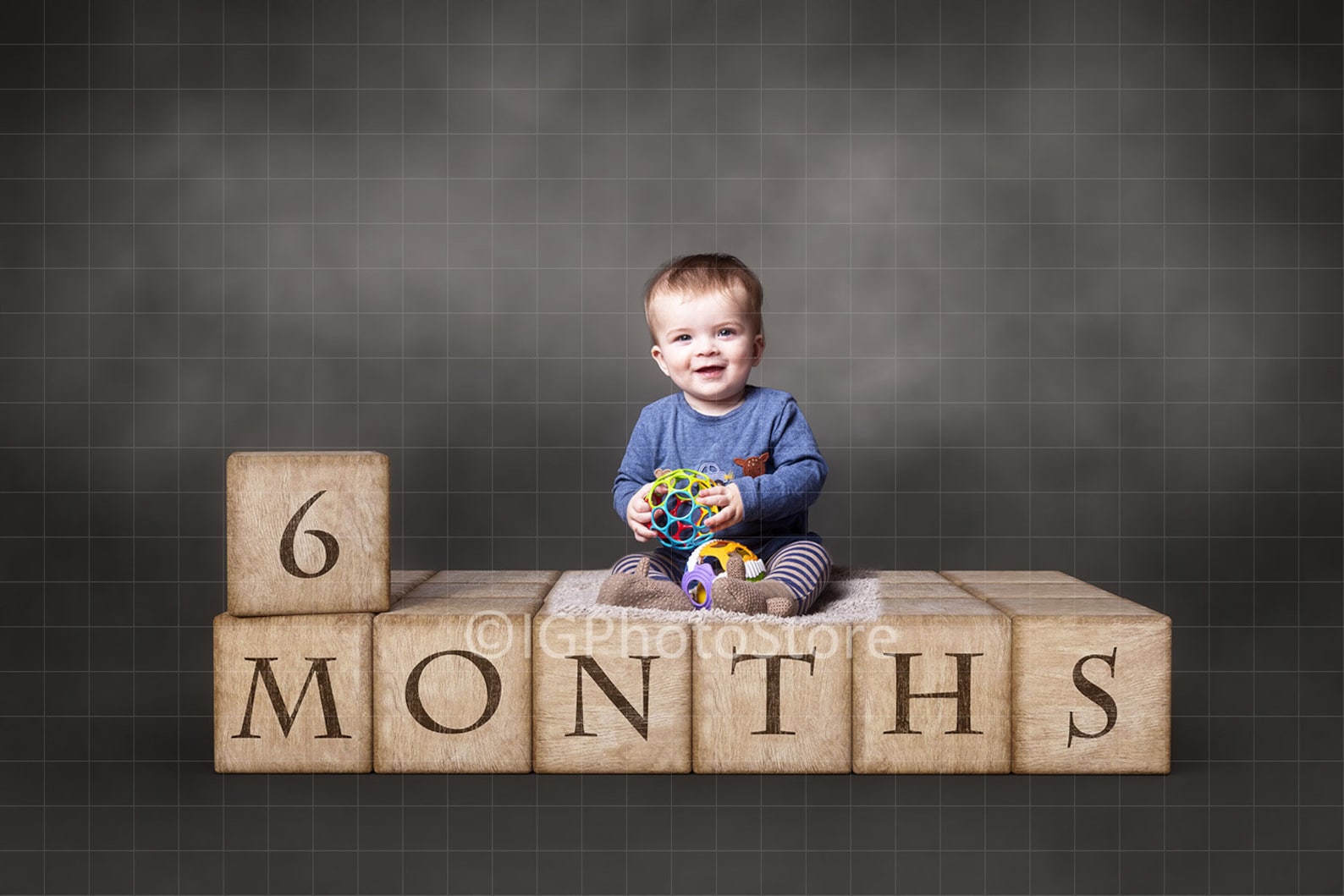 6 Months Digital Backdrop, 6 Month Old Baby Milestone Background, Baby ...