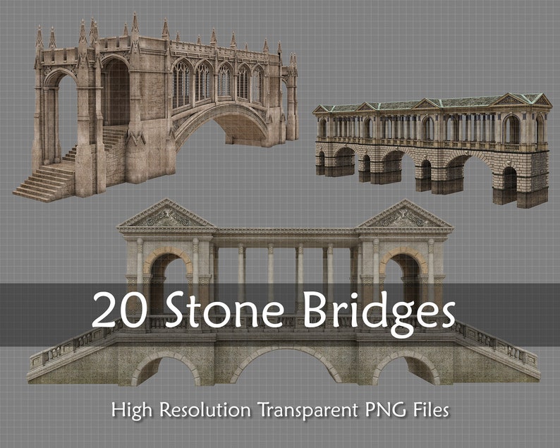 Old Stone Bridge Digital Overlays Medieval Bridges PNG | Etsy